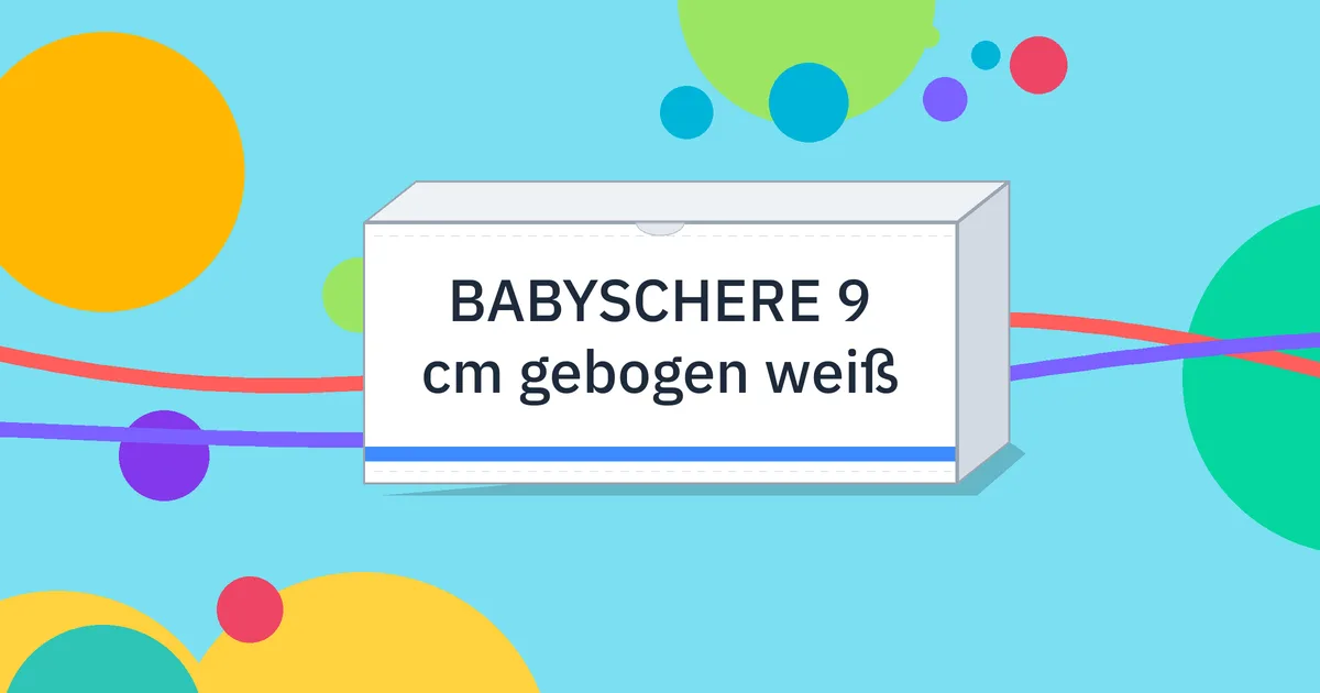 Symbolbild: Packung mit der Aufschrift BABYSCHERE 9 cm gebogen weiß (PZN 08528290) – Verfügbarkeit und Bezug in Apotheken in Frankfurt am Main
