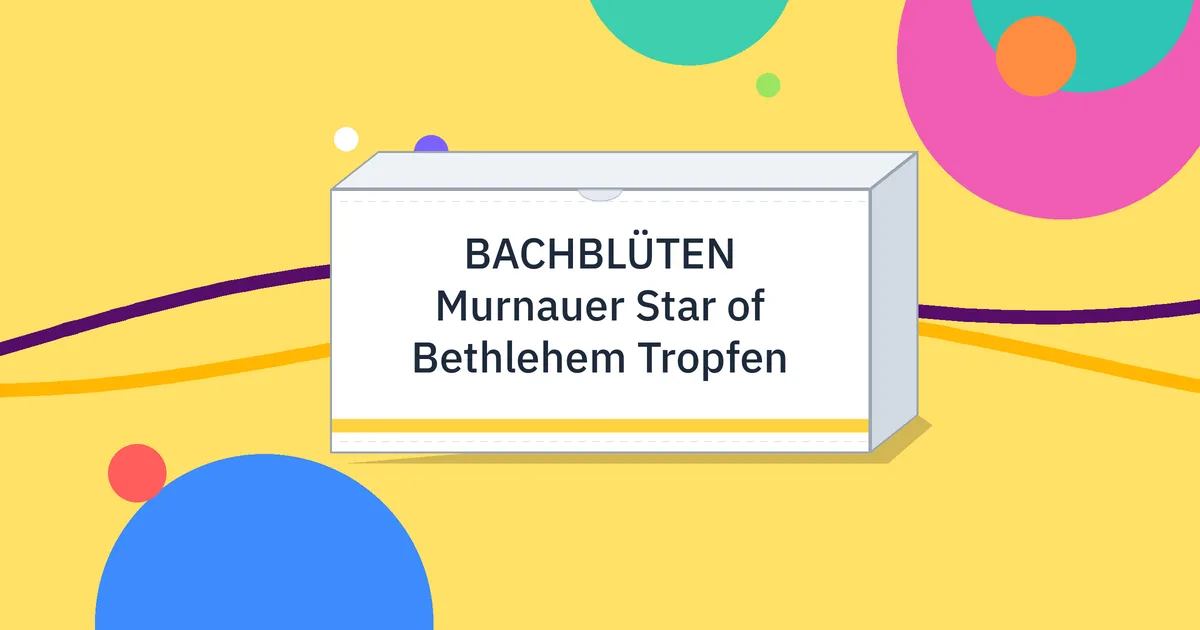 Symbolbild: Packung mit der Aufschrift BACHBLÜTEN Murnauer Star of Bethlehem Tropfen (PZN 07752329) – Verfügbarkeit und Bezug in Apotheken in Frankfurt am Main