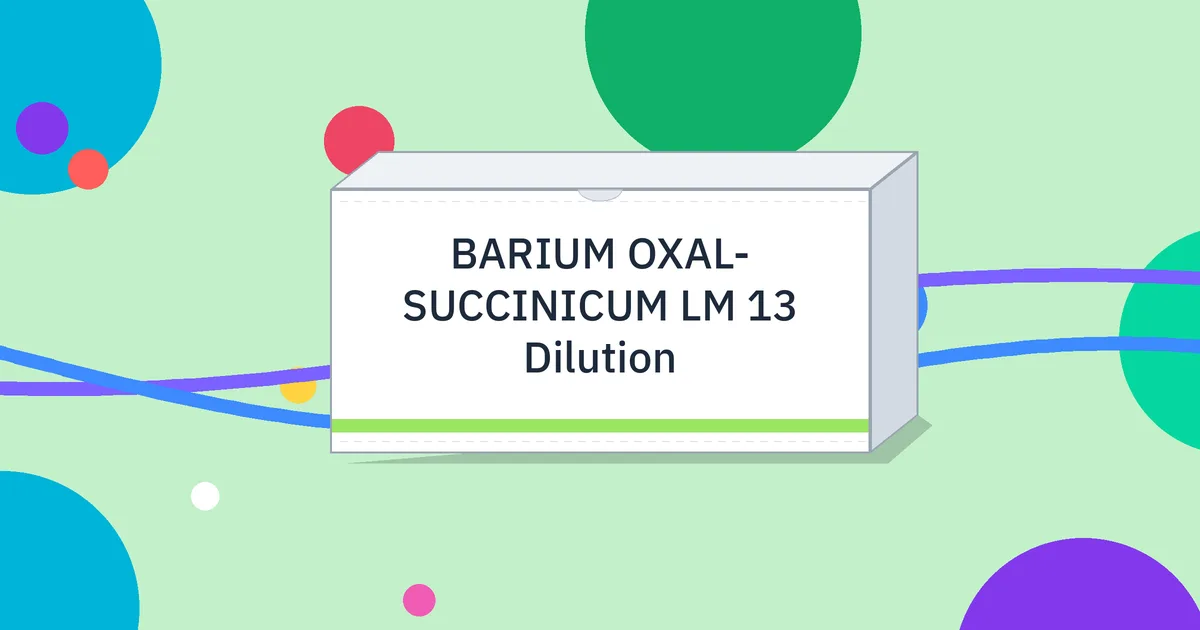 Symbolbild: Packung mit der Aufschrift BARIUM OXAL-SUCCINICUM LM 13 Dilution (PZN 13378450) – Verfügbarkeit und Bezug in Apotheken in Frankfurt am Main