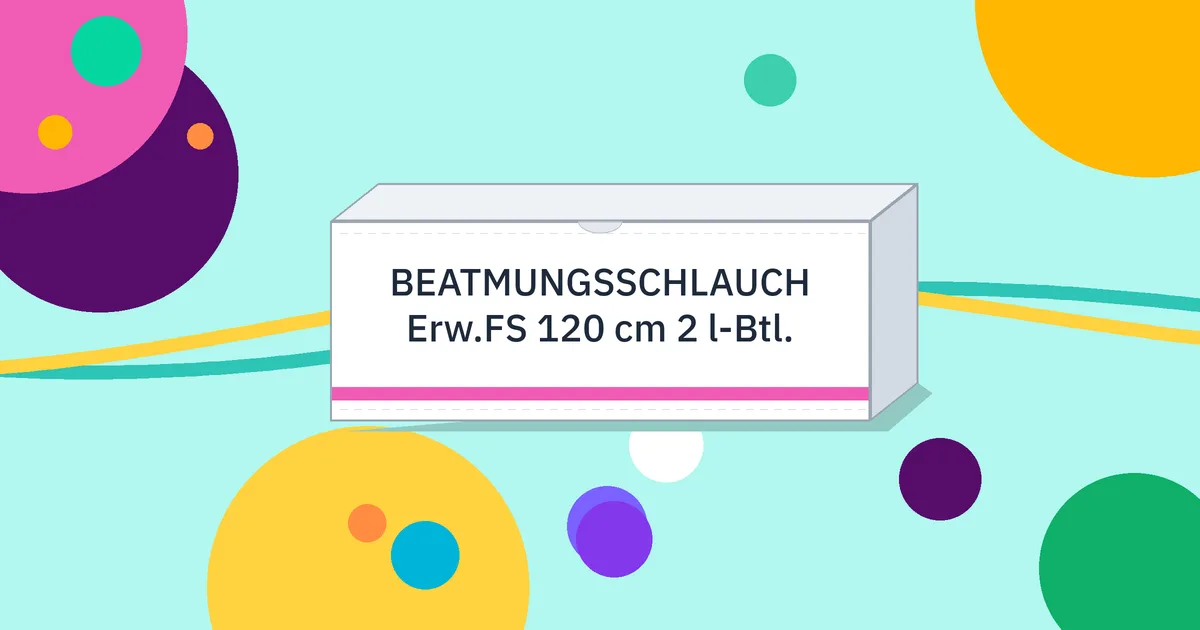 Symbolbild: Packung mit der Aufschrift BEATMUNGSSCHLAUCH Erw.FS 120 cm 2 l-Btl. (PZN 20917143) – Verfügbarkeit und Bezug in Apotheken in Frankfurt am Main