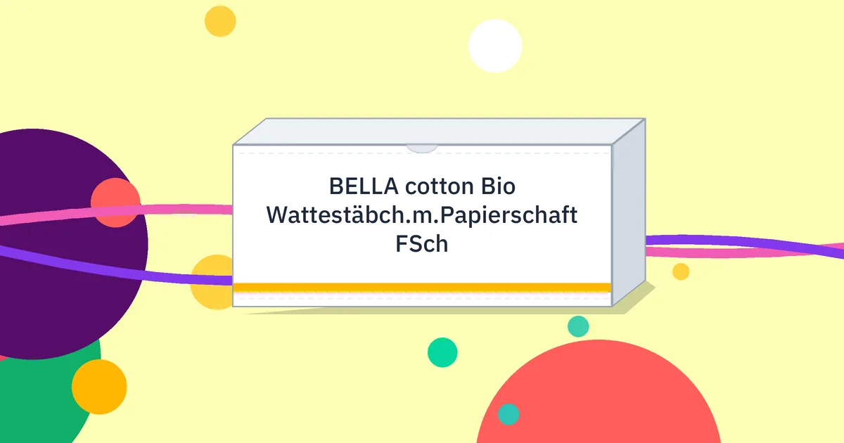 Symbolbild: Packung mit der Aufschrift BELLA cotton Bio Wattestäbch.m.Papierschaft FSch (PZN 17368371) – Verfügbarkeit und Bezug in Apotheken in Frankfurt am Main