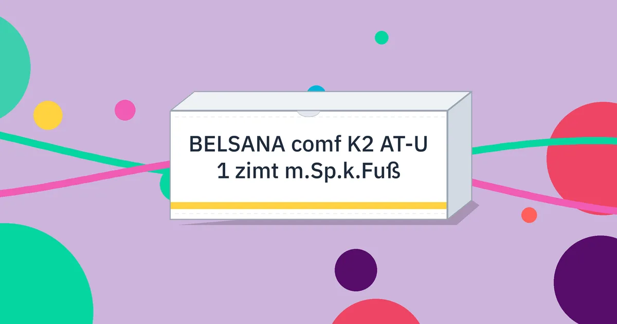Symbolbild: Packung mit der Aufschrift BELSANA comf K2 AT-U 1 zimt m.Sp.k.Fuß (PZN 12332486) – Verfügbarkeit und Bezug in Apotheken in Frankfurt am Main