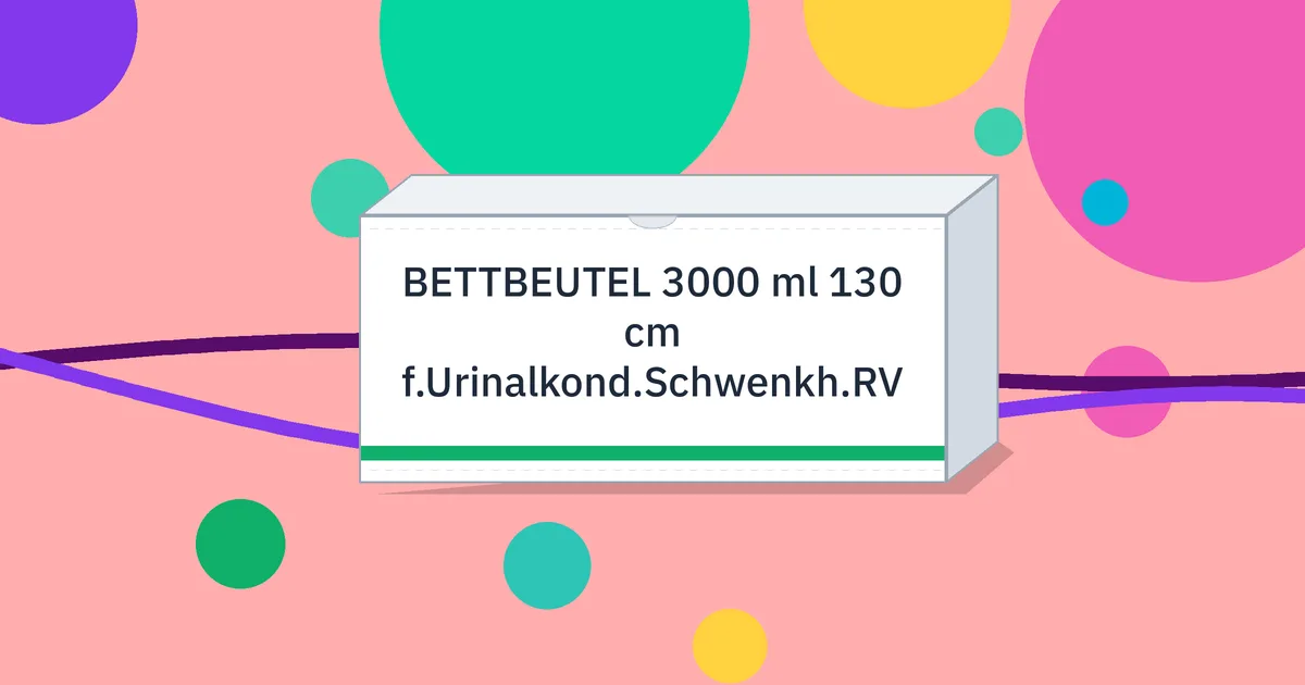 Symbolbild: Packung mit der Aufschrift BETTBEUTEL 3000 ml 130 cm f.Urinalkond.Schwenkh.RV (PZN 18002689) – Verfügbarkeit und Bezug in Apotheken in Frankfurt am Main