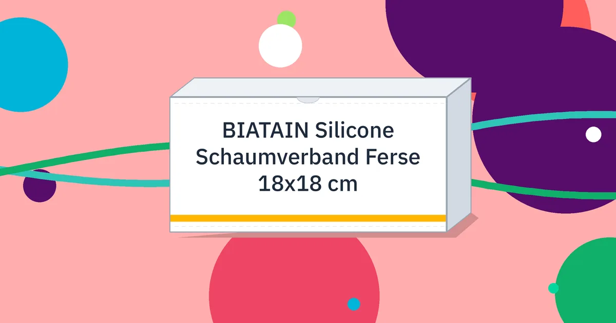 Symbolbild: Packung mit der Aufschrift BIATAIN Silicone Schaumverband Ferse 18x18 cm (PZN 16515953) – Verfügbarkeit und Bezug in Apotheken in Frankfurt am Main