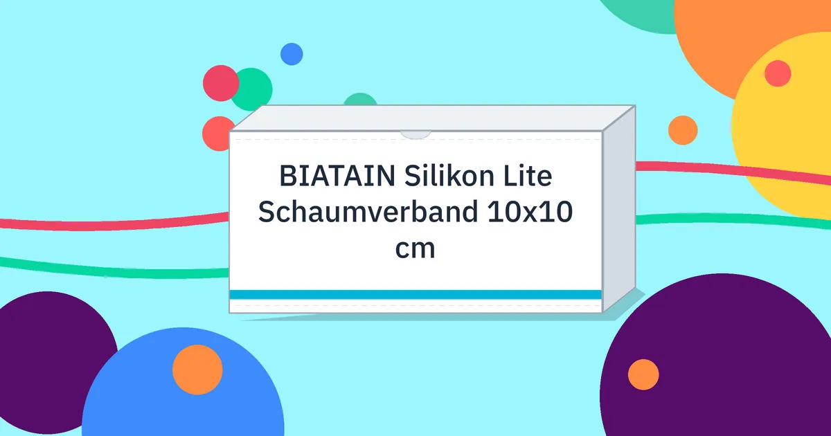 Symbolbild: Packung mit der Aufschrift BIATAIN Silikon Lite Schaumverband 10x10 cm (PZN 09396057) – Verfügbarkeit und Bezug in Apotheken in Frankfurt am Main