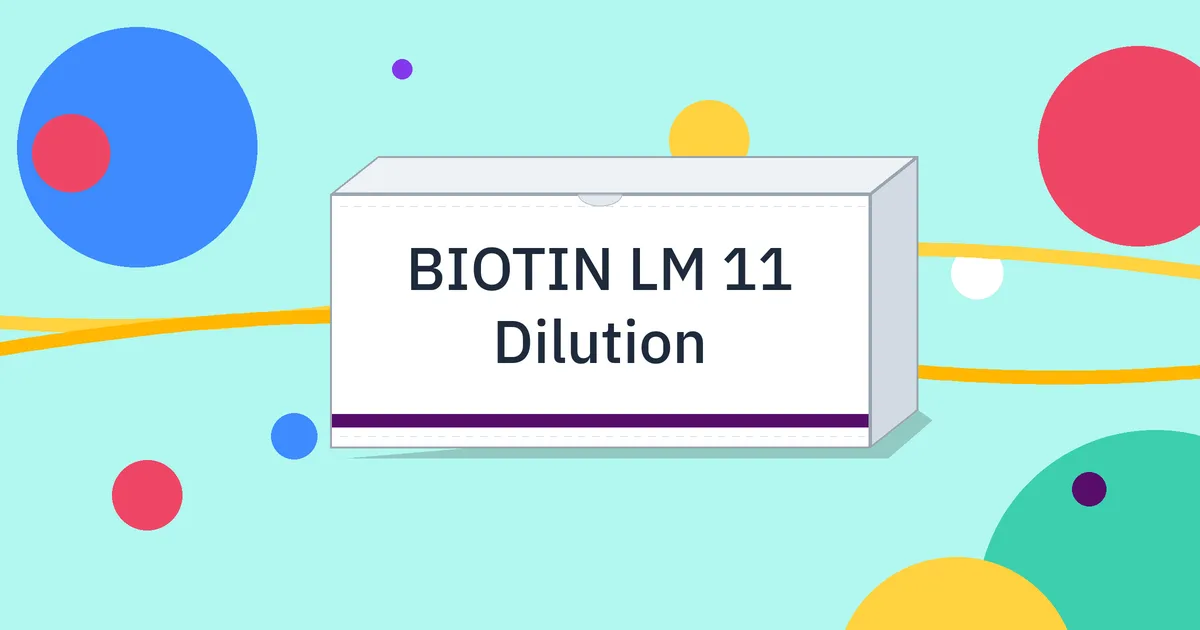 Symbolbild: Packung mit der Aufschrift BIOTIN LM 11 Dilution (PZN 12794241) – Verfügbarkeit und Bezug in Apotheken in Frankfurt am Main