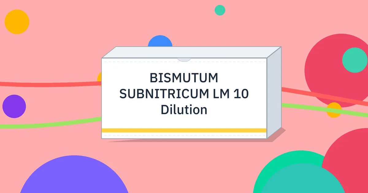 Symbolbild: Packung mit der Aufschrift BISMUTUM SUBNITRICUM LM 10 Dilution (PZN 13388595) – Verfügbarkeit und Bezug in Apotheken in Frankfurt am Main