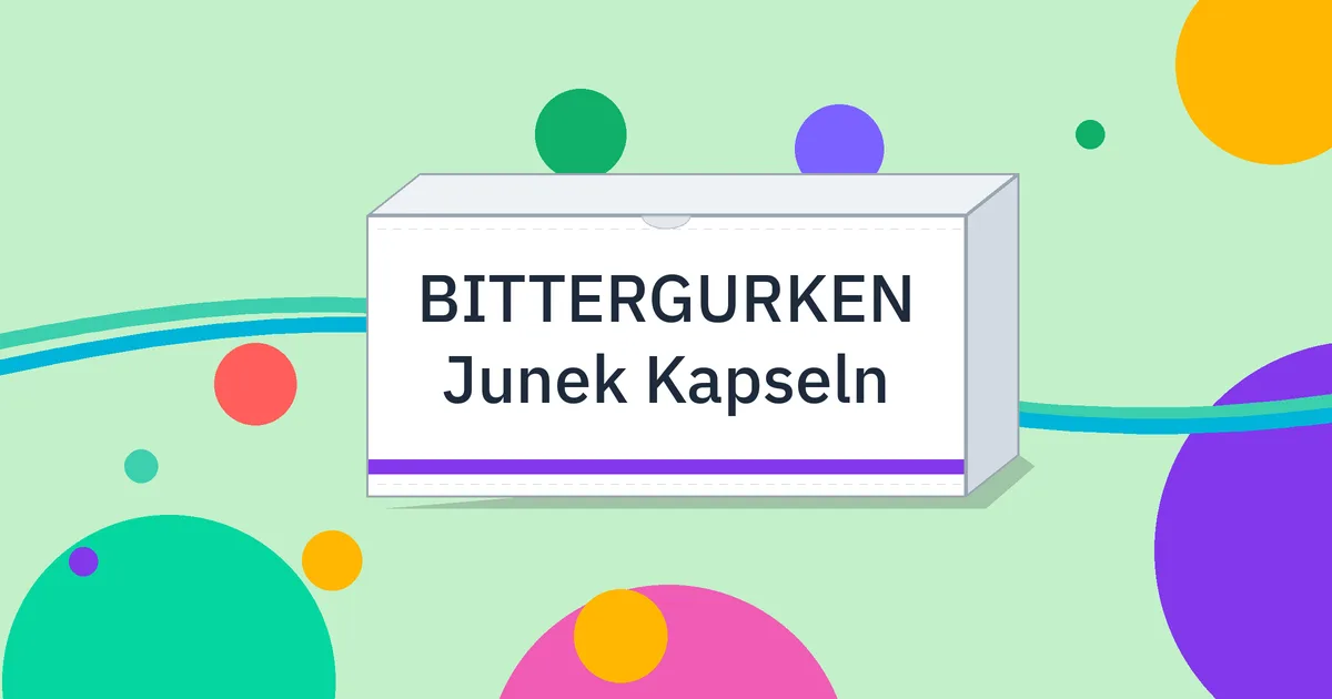 Symbolbild: Packung mit der Aufschrift BITTERGURKEN Junek Kapseln (PZN 16615956) – Verfügbarkeit und Bezug in Apotheken in Frankfurt am Main