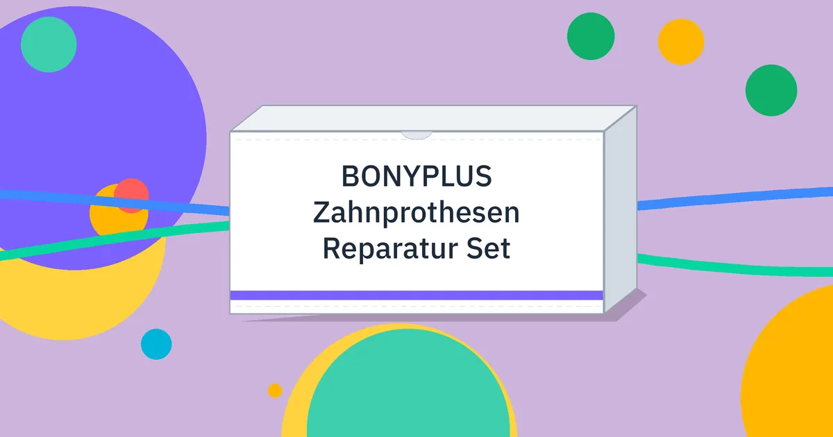 Symbolbild: Packung mit der Aufschrift BONYPLUS Zahnprothesen Reparatur Set (PZN 02363480) – Verfügbarkeit und Bezug in Apotheken in Frankfurt am Main