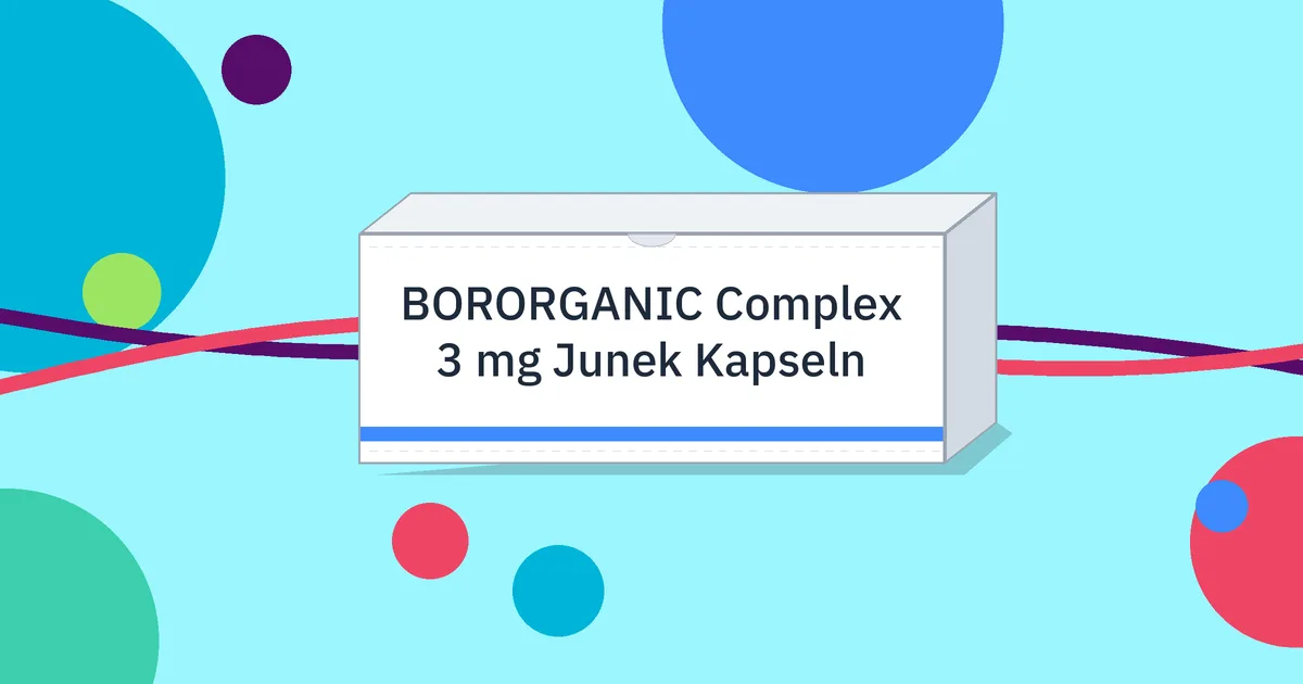 Symbolbild: Packung mit der Aufschrift BORORGANIC Complex 3 mg Junek Kapseln (PZN 10521906) – Verfügbarkeit und Bezug in Apotheken in Frankfurt am Main