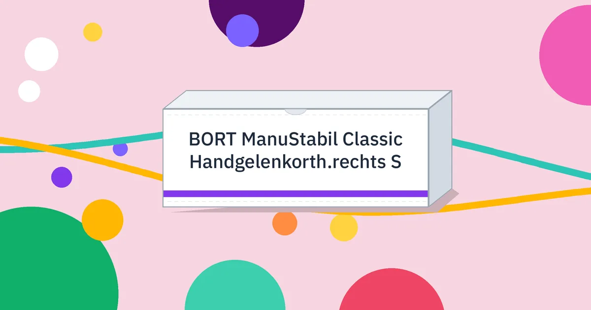 Symbolbild: Packung mit der Aufschrift BORT ManuStabil Classic Handgelenkorth.rechts S (PZN 16940449) – Verfügbarkeit und Bezug in Apotheken in Frankfurt am Main