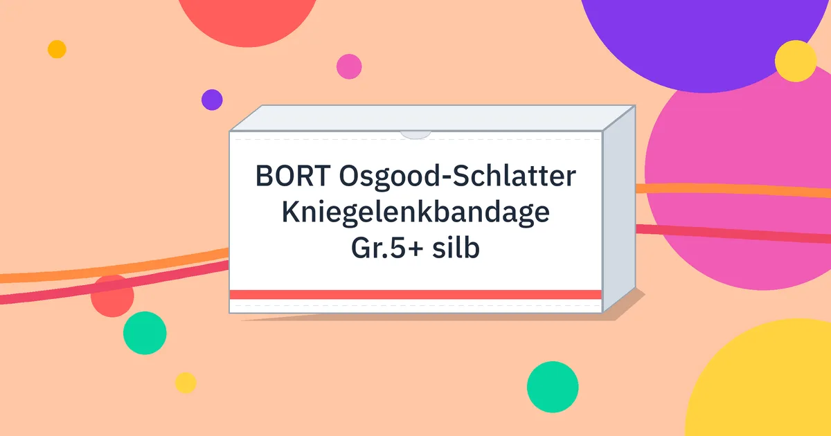 Symbolbild: Packung mit der Aufschrift BORT Osgood-Schlatter Kniegelenkbandage Gr.5+ silb (PZN 16845076) – Verfügbarkeit und Bezug in Apotheken in Frankfurt am Main