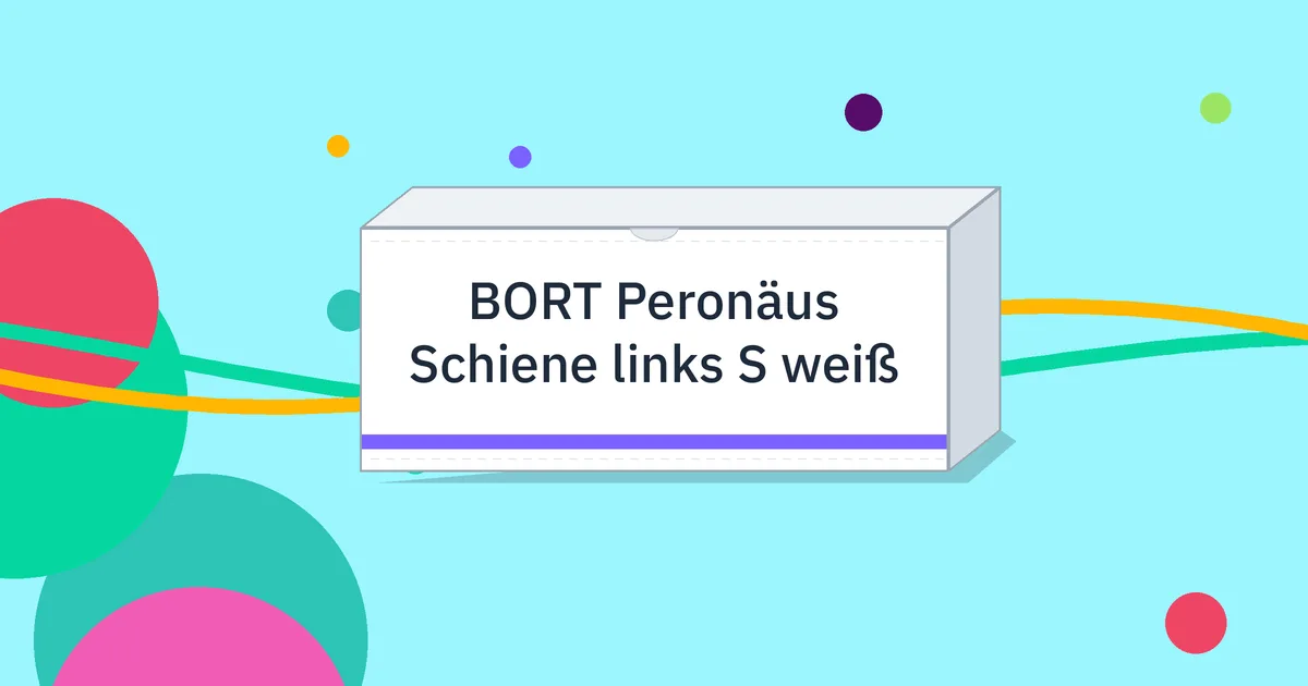 Symbolbild: Packung mit der Aufschrift BORT Peronäus Schiene links S weiß (PZN 04437337) – Verfügbarkeit und Bezug in Apotheken in Frankfurt am Main