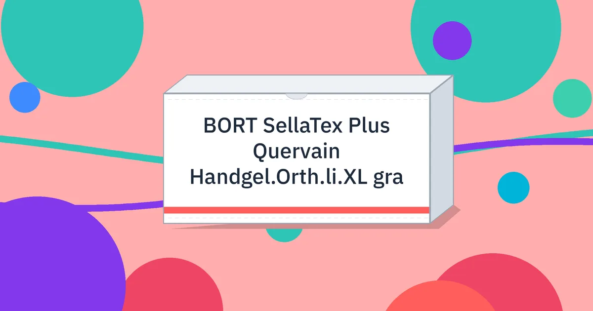 Symbolbild: Packung mit der Aufschrift BORT SellaTex Plus Quervain Handgel.Orth.li.XL gra (PZN 19635066) – Verfügbarkeit und Bezug in Apotheken in Frankfurt am Main
