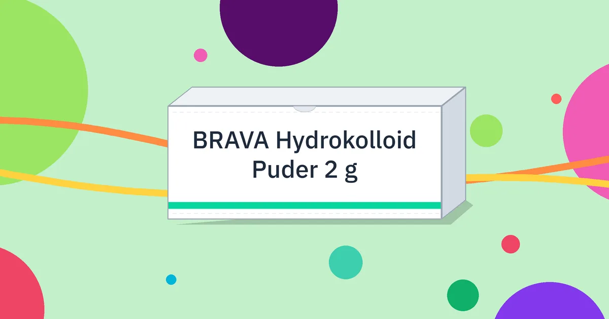 Symbolbild: Packung mit der Aufschrift BRAVA Hydrokolloid Puder 2 g (PZN 15567066) – Verfügbarkeit und Bezug in Apotheken in Frankfurt am Main