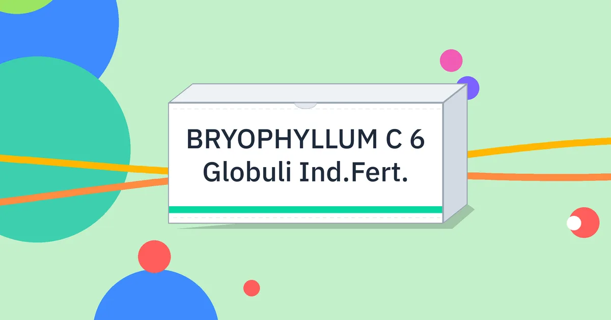 Symbolbild: Packung mit der Aufschrift BRYOPHYLLUM C 6 Globuli Ind.Fert. (PZN 17682073) – Verfügbarkeit und Bezug in Apotheken in Frankfurt am Main
