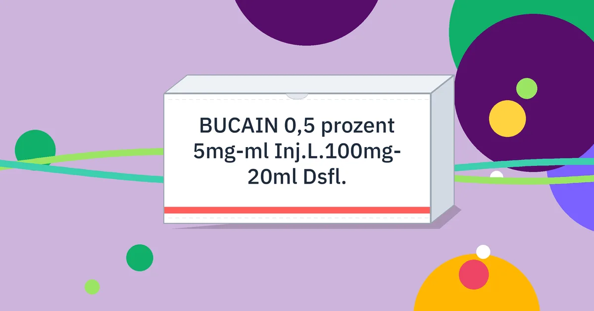 Symbolbild: Packung mit der Aufschrift BUCAIN 0,5 prozent 5mg-ml Inj.L.100mg-20ml Dsfl. (PZN 11353670) – Verfügbarkeit und Bezug in Apotheken in Frankfurt am Main