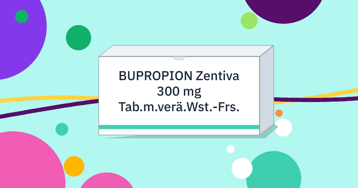 Symbolbild: Packung mit der Aufschrift BUPROPION Zentiva 300 mg Tab.m.verä.Wst.-Frs. (PZN 15239422) – Verfügbarkeit und Bezug in Apotheken in Frankfurt am Main