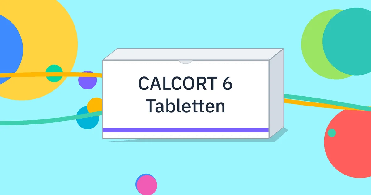 Symbolbild: Packung mit der Aufschrift CALCORT 6 Tabletten (PZN 04342542) – Verfügbarkeit und Bezug in Apotheken in Frankfurt am Main
