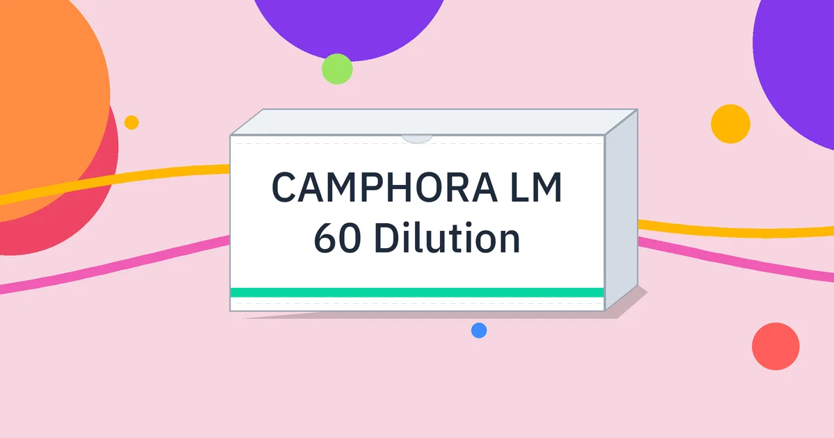 Symbolbild: Packung mit der Aufschrift CAMPHORA LM 60 Dilution (PZN 12808003) – Verfügbarkeit und Bezug in Apotheken in Frankfurt am Main