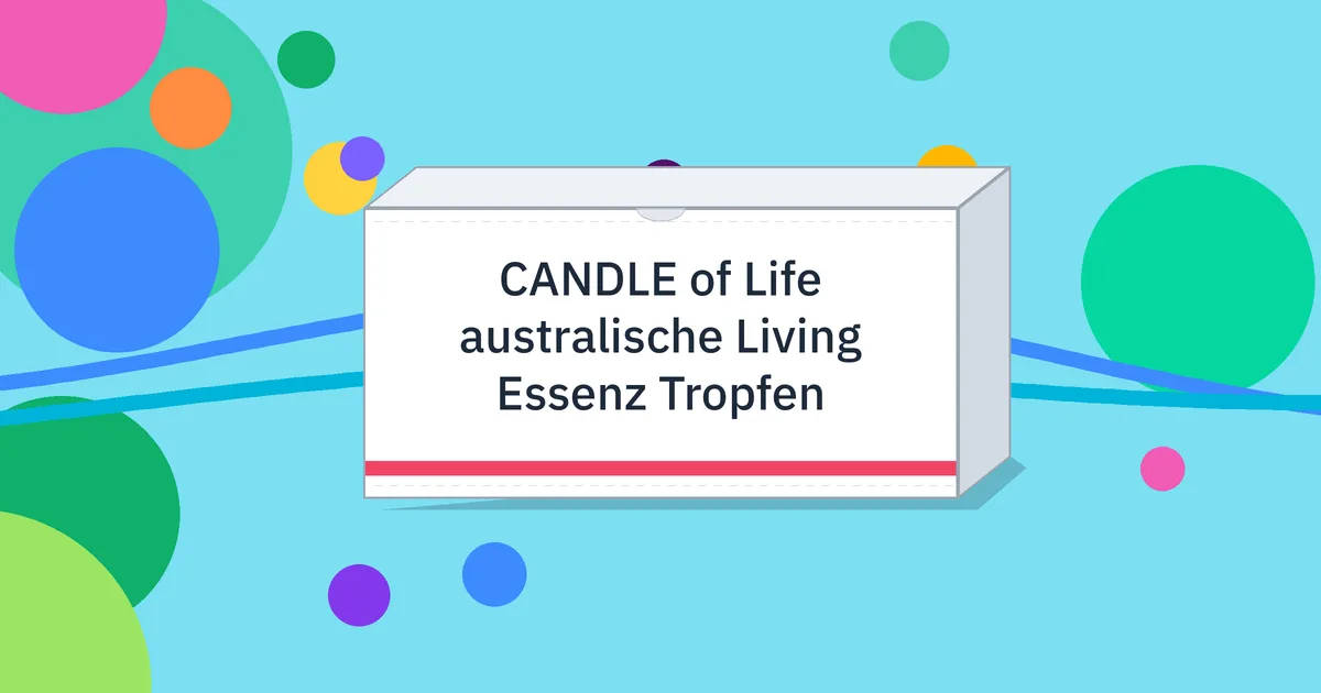 Symbolbild: Packung mit der Aufschrift CANDLE of Life australische Living Essenz Tropfen (PZN 05008940) – Verfügbarkeit und Bezug in Apotheken in Frankfurt am Main