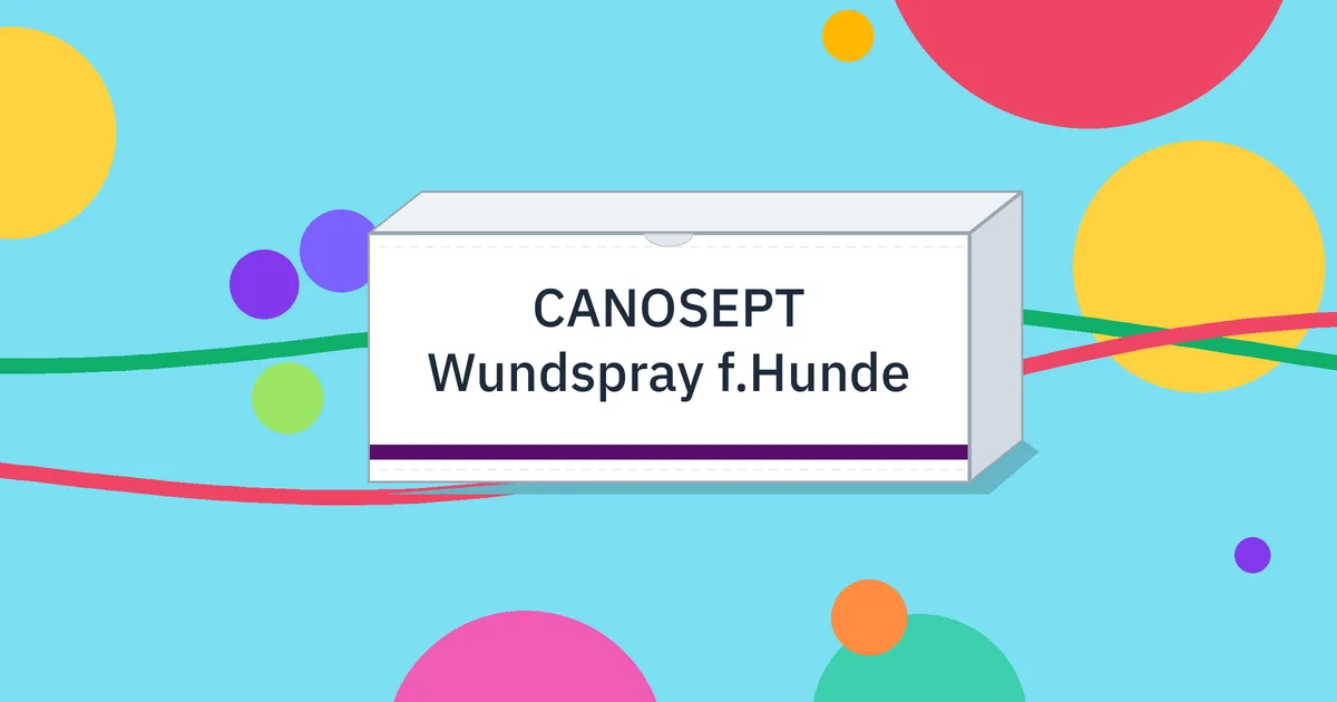 Symbolbild: Packung mit der Aufschrift CANOSEPT Wundspray f.Hunde (PZN 11852545) – Verfügbarkeit und Bezug in Apotheken in Frankfurt am Main