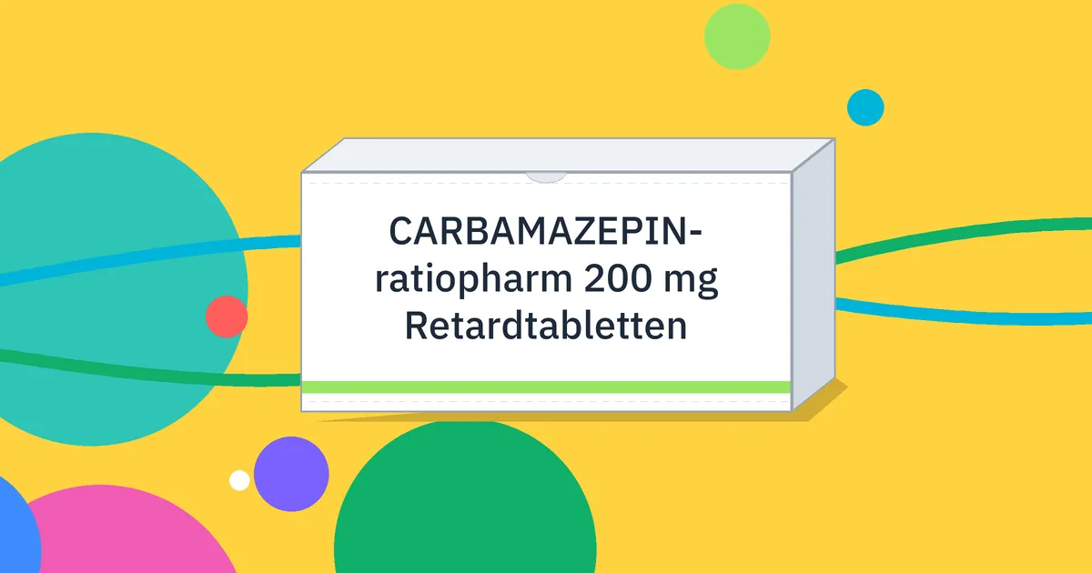 Symbolbild: Packung mit der Aufschrift CARBAMAZEPIN-ratiopharm 200 mg Retardtabletten (PZN 03659774) – Verfügbarkeit und Bezug in Apotheken in Frankfurt am Main