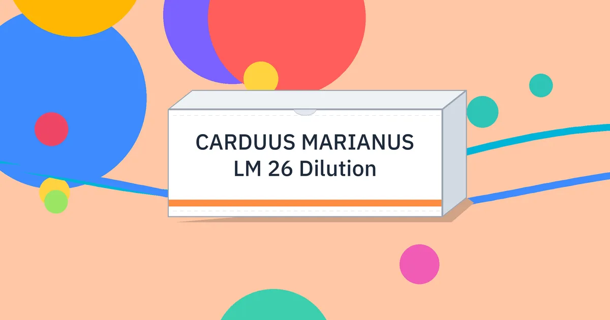 Symbolbild: Packung mit der Aufschrift CARDUUS MARIANUS LM 26 Dilution (PZN 12810922) – Verfügbarkeit und Bezug in Apotheken in Frankfurt am Main
