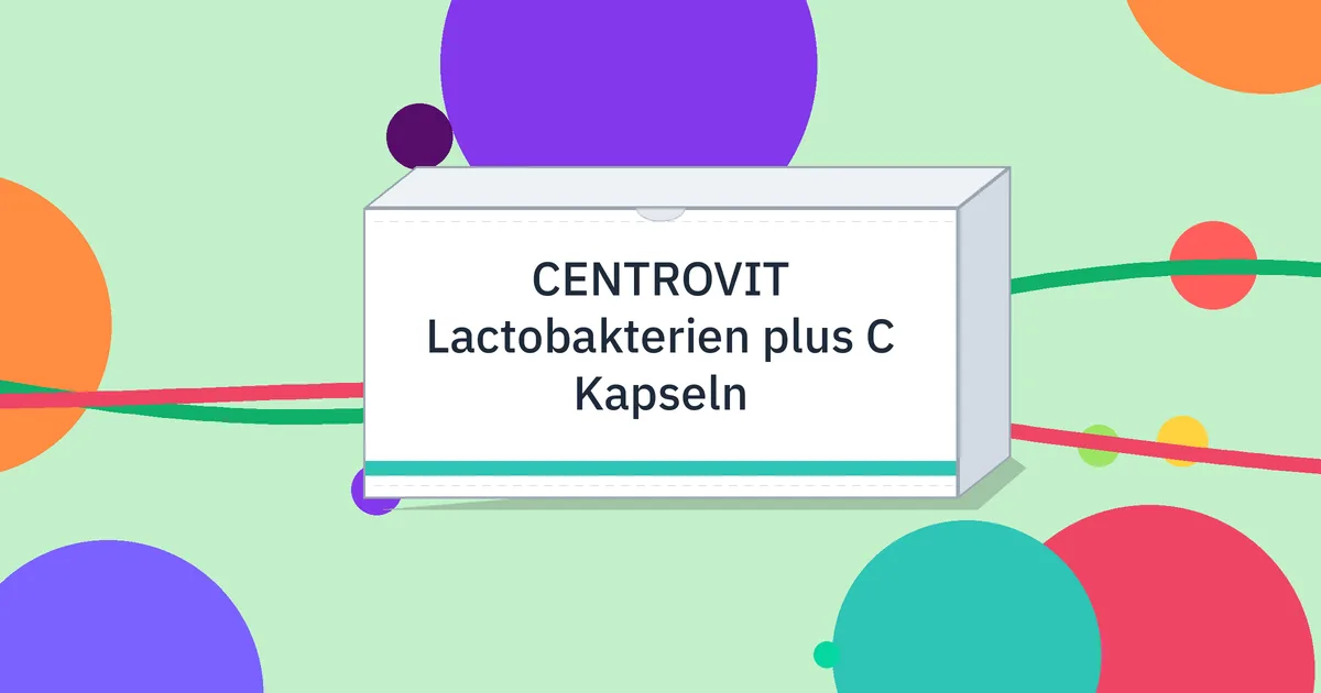 Symbolbild: Packung mit der Aufschrift CENTROVIT Lactobakterien plus C Kapseln (PZN 20387165) – Verfügbarkeit und Bezug in Apotheken in Frankfurt am Main