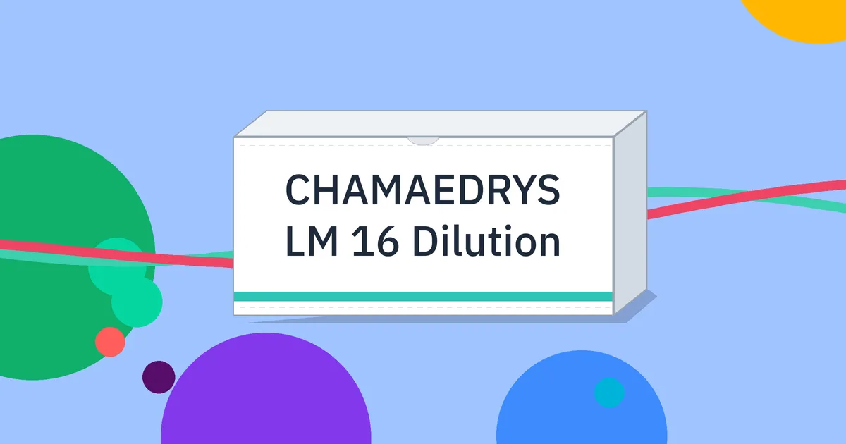 Symbolbild: Packung mit der Aufschrift CHAMAEDRYS LM 16 Dilution (PZN 13438554) – Verfügbarkeit und Bezug in Apotheken in Frankfurt am Main