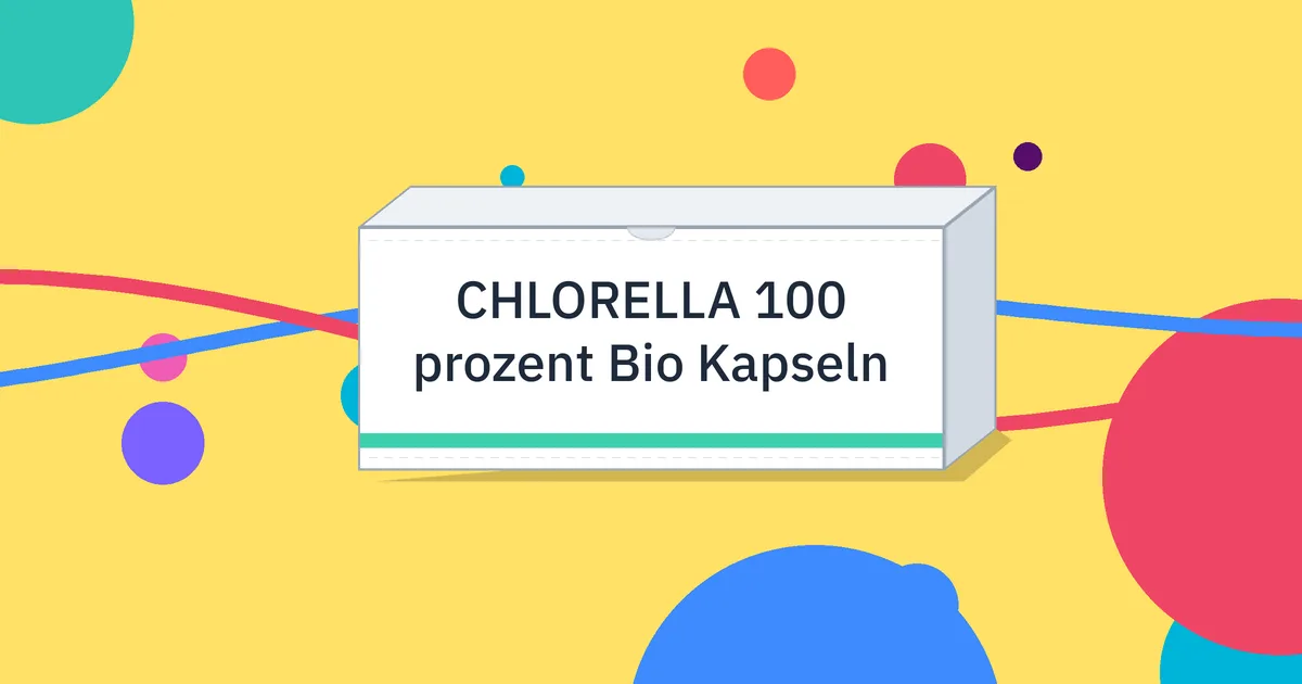 Symbolbild: Packung mit der Aufschrift CHLORELLA 100 prozent Bio Kapseln (PZN 18665355) – Verfügbarkeit und Bezug in Apotheken in Frankfurt am Main