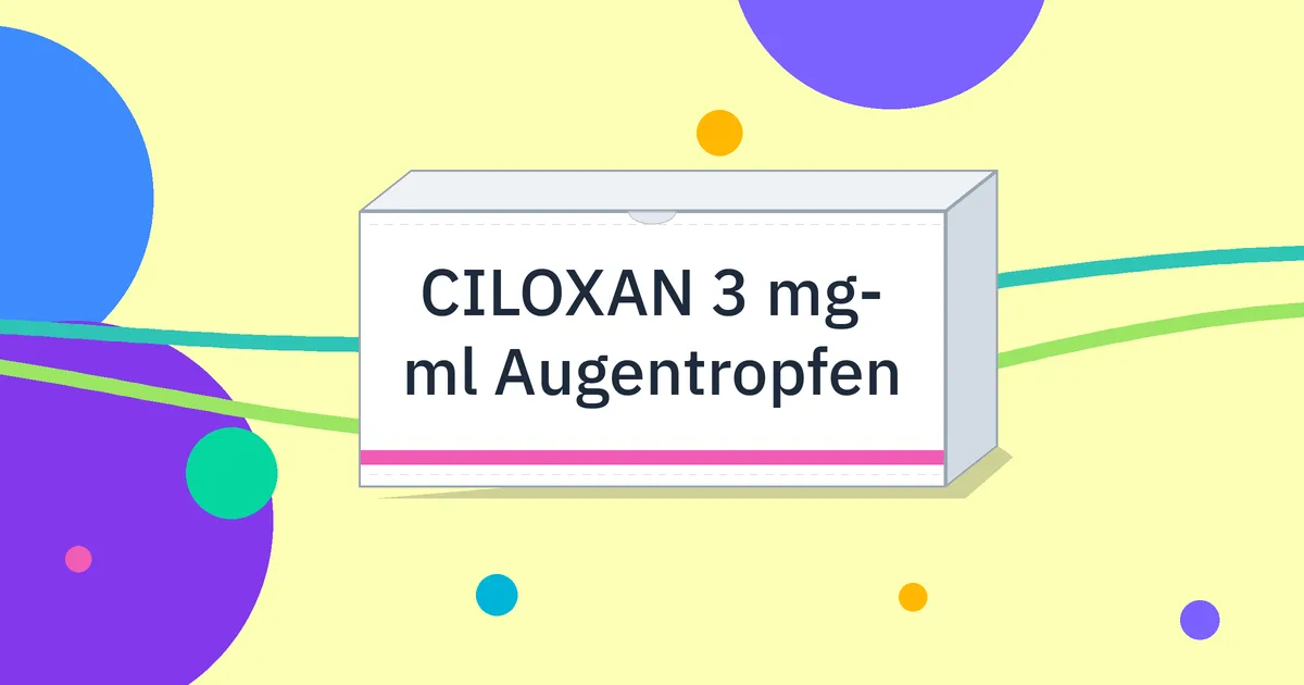 Symbolbild: Packung mit der Aufschrift CILOXAN 3 mg-ml Augentropfen (PZN 09476431) – Verfügbarkeit und Bezug in Apotheken in Frankfurt am Main