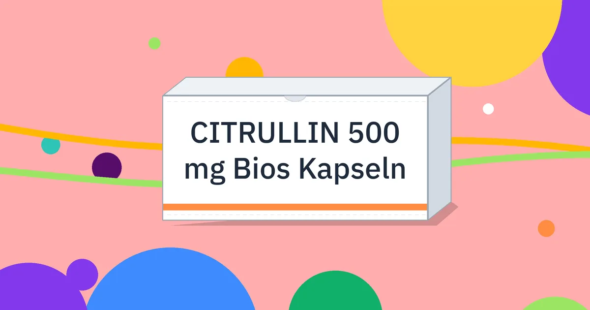 Symbolbild: Packung mit der Aufschrift CITRULLIN 500 mg Bios Kapseln (PZN 07072468) – Verfügbarkeit und Bezug in Apotheken in Frankfurt am Main