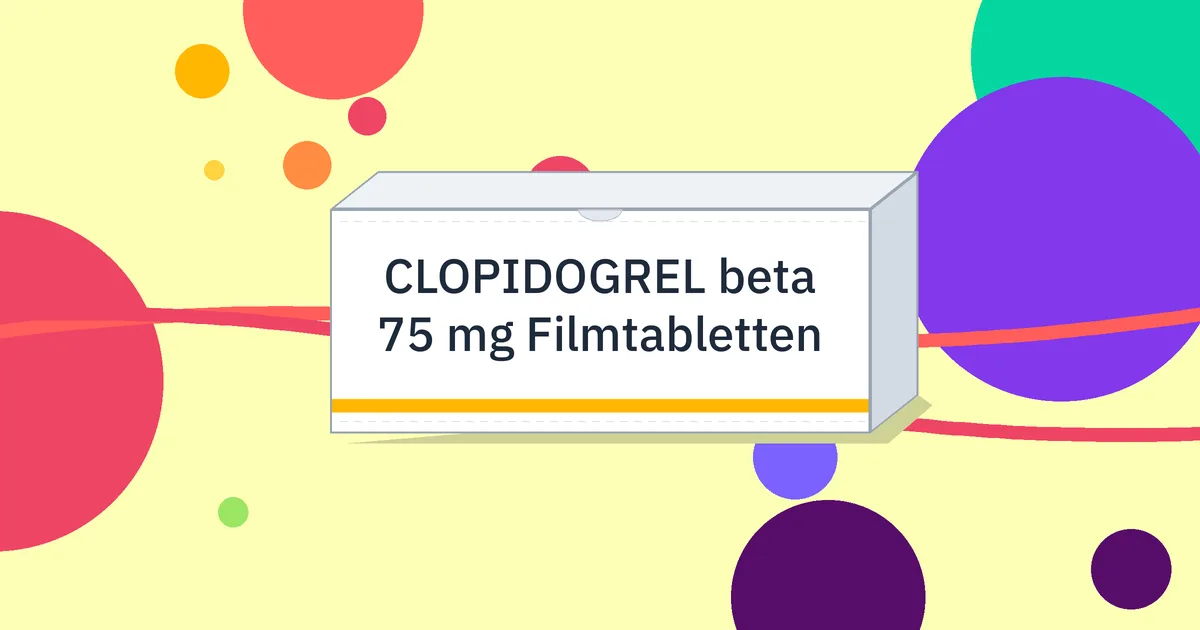 Symbolbild: Packung mit der Aufschrift CLOPIDOGREL beta 75 mg Filmtabletten (PZN 19211113) – Verfügbarkeit und Bezug in Apotheken in Frankfurt am Main
