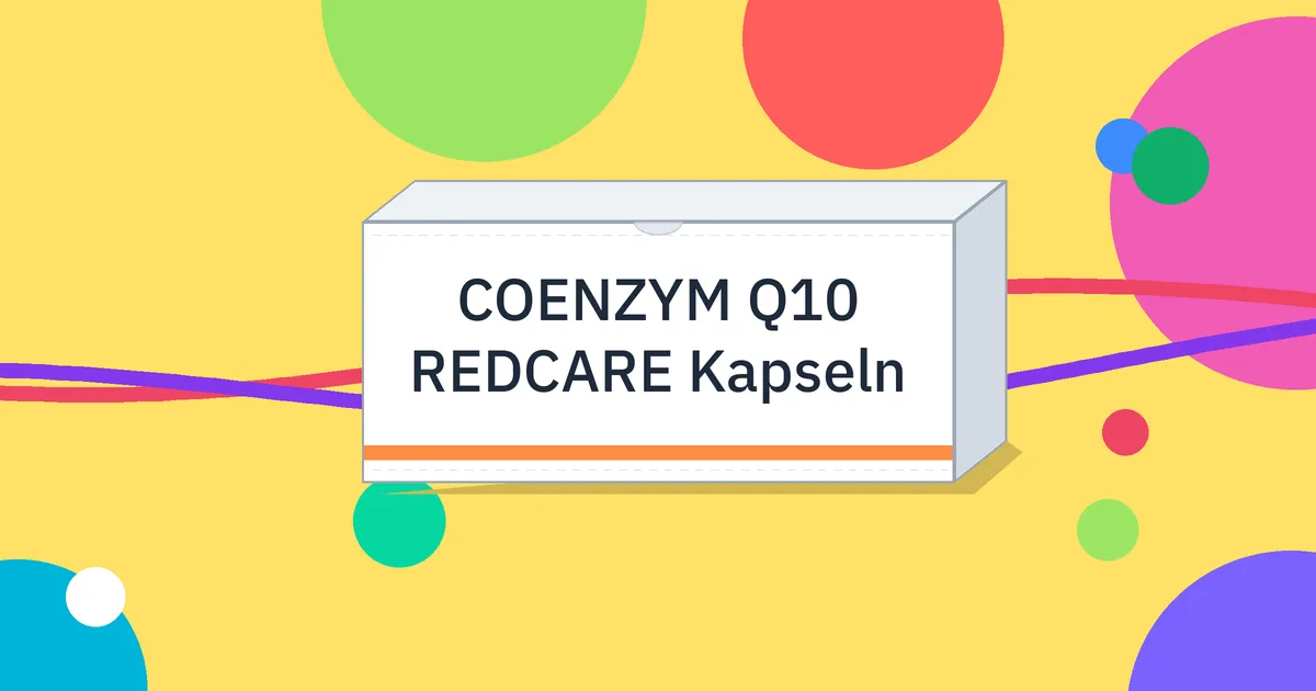 Symbolbild: Packung mit der Aufschrift COENZYM Q10 REDCARE Kapseln (PZN 17368046) – Verfügbarkeit und Bezug in Apotheken in Frankfurt am Main