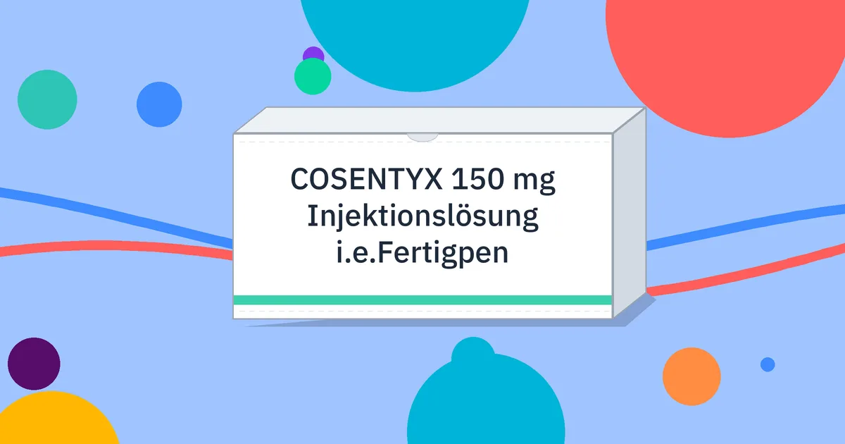 Symbolbild: Packung mit der Aufschrift COSENTYX 150 mg Injektionslösung i.e.Fertigpen (PZN 12351006) – Verfügbarkeit und Bezug in Apotheken in Frankfurt am Main