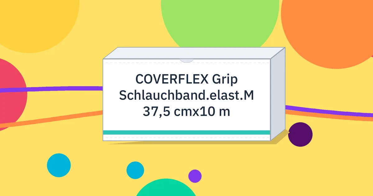 Symbolbild: Packung mit der Aufschrift COVERFLEX Grip Schlauchband.elast.M 37,5 cmx10 m (PZN 13971449) – Verfügbarkeit und Bezug in Apotheken in Frankfurt am Main