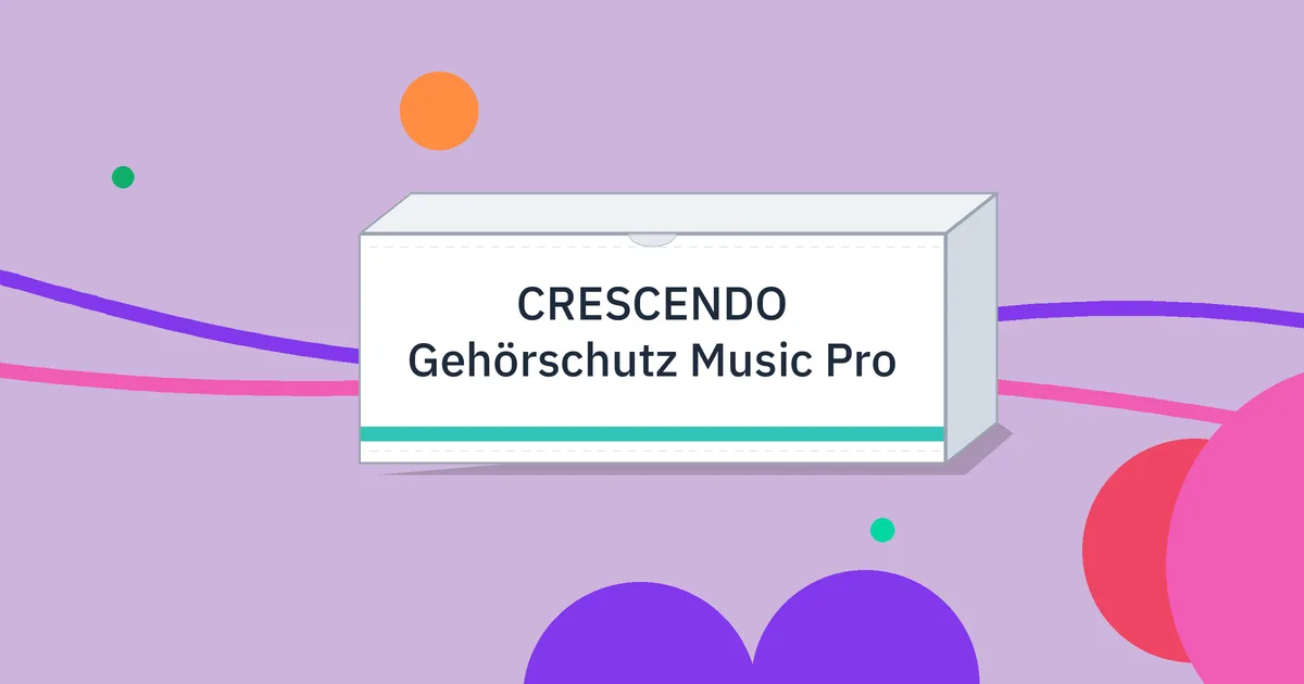 Symbolbild: Packung mit der Aufschrift CRESCENDO Gehörschutz Music Pro (PZN 18331513) – Verfügbarkeit und Bezug in Apotheken in Frankfurt am Main