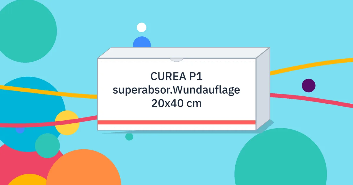 Symbolbild: Packung mit der Aufschrift CUREA P1 superabsor.Wundauflage 20x40 cm (PZN 16005092) – Verfügbarkeit und Bezug in Apotheken in Frankfurt am Main