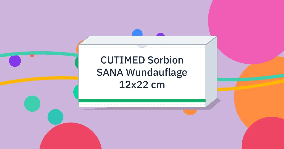 Symbolbild: Packung mit der Aufschrift CUTIMED Sorbion SANA Wundauflage 12x22 cm (PZN 11361646) – Verfügbarkeit und Bezug in Apotheken in Frankfurt am Main