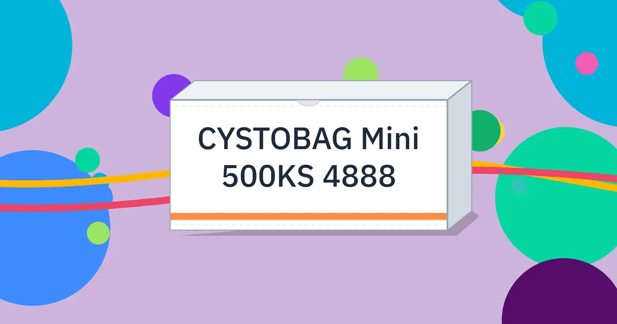Symbolbild: Packung mit der Aufschrift CYSTOBAG Mini 500KS 4888 (PZN 04791027) – Verfügbarkeit und Bezug in Apotheken in Frankfurt am Main