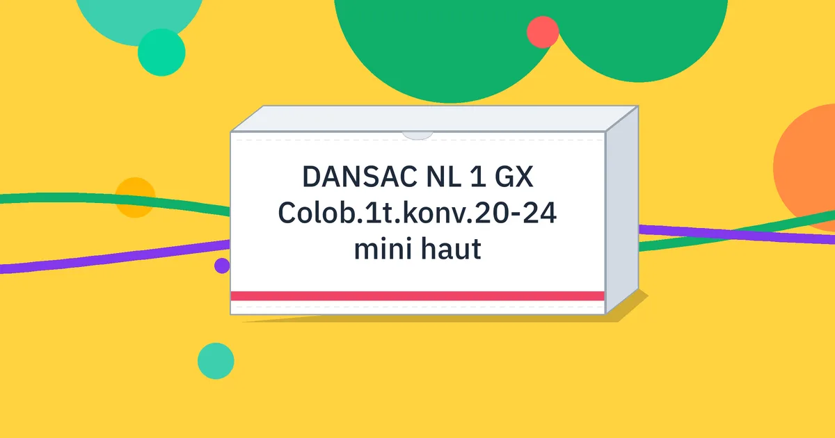 Symbolbild: Packung mit der Aufschrift DANSAC NL 1 GX Colob.1t.konv.20-24 mini haut (PZN 09427533) – Verfügbarkeit und Bezug in Apotheken in Frankfurt am Main