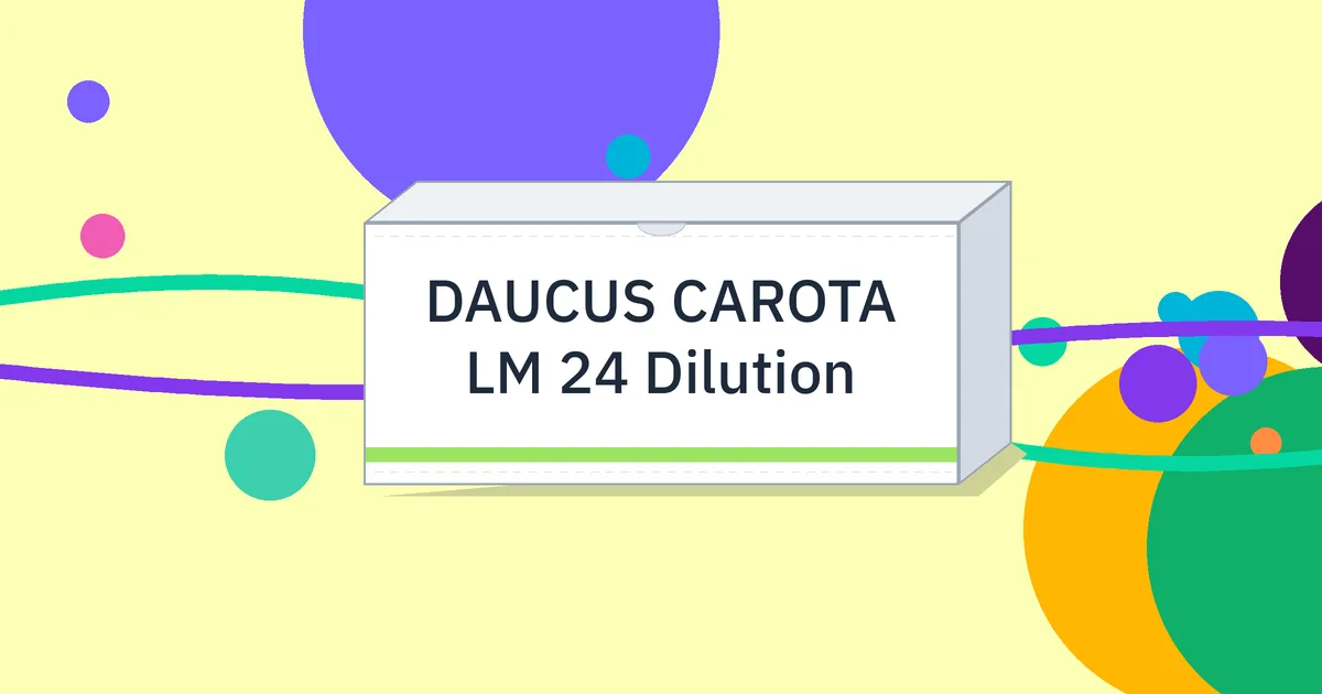 Symbolbild: Packung mit der Aufschrift DAUCUS CAROTA LM 24 Dilution (PZN 13462989) – Verfügbarkeit und Bezug in Apotheken in Frankfurt am Main
