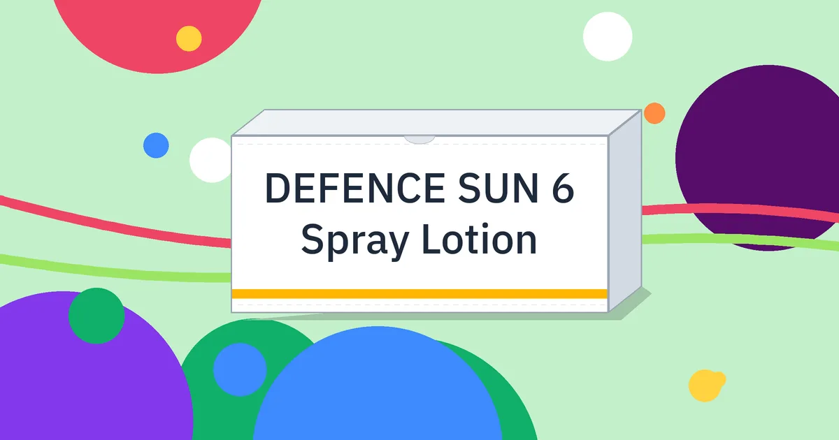 Symbolbild: Packung mit der Aufschrift DEFENCE SUN 6 Spray Lotion (PZN 11892680) – Verfügbarkeit und Bezug in Apotheken in Frankfurt am Main
