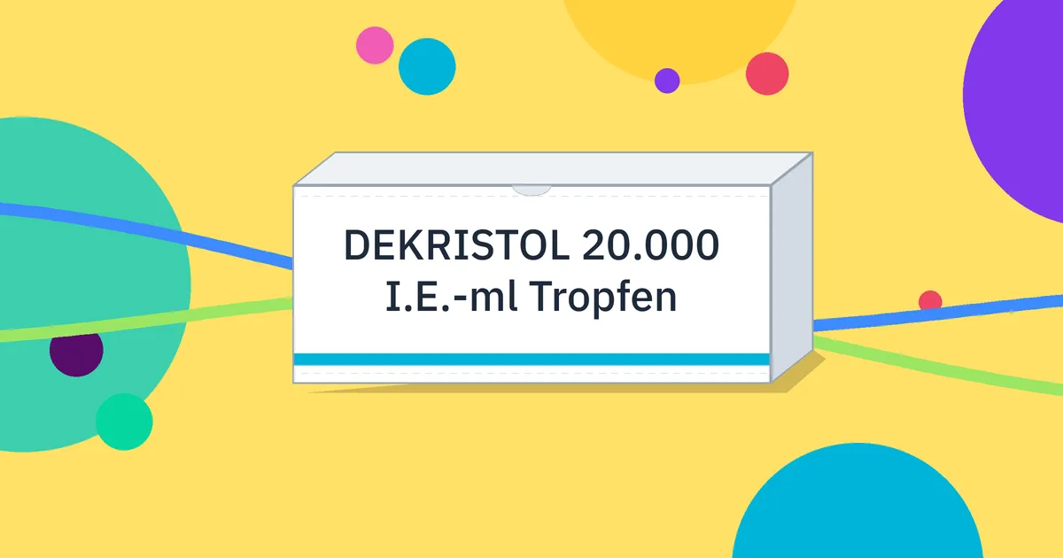 Symbolbild: Packung mit der Aufschrift DEKRISTOL 20.000 I.E.-ml Tropfen (PZN 16731987) – Verfügbarkeit und Bezug in Apotheken in Frankfurt am Main