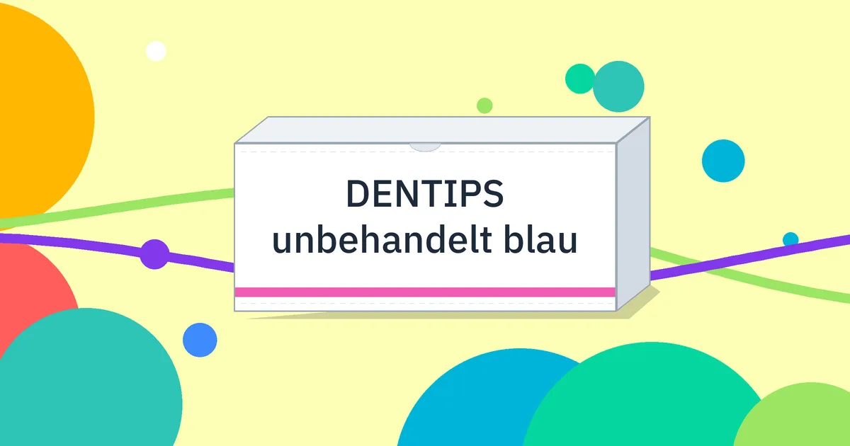 Symbolbild: Packung mit der Aufschrift DENTIPS unbehandelt blau (PZN 01547870) – Verfügbarkeit und Bezug in Apotheken in Frankfurt am Main