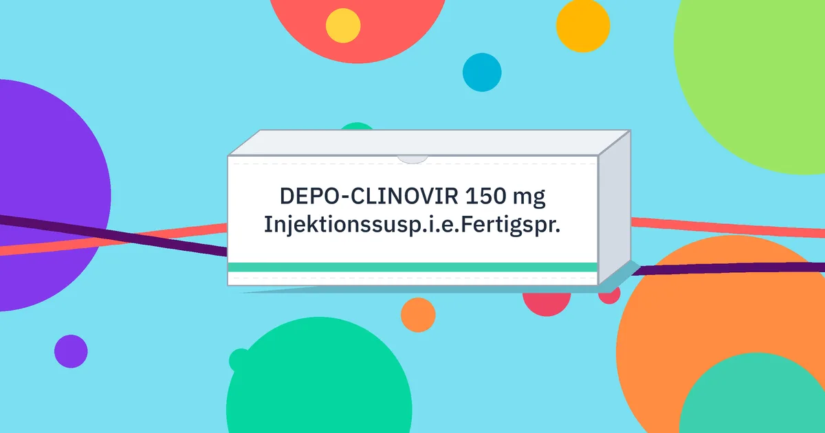 Symbolbild: Packung mit der Aufschrift DEPO-CLINOVIR 150 mg Injektionssusp.i.e.Fertigspr. (PZN 04675137) – Verfügbarkeit und Bezug in Apotheken in Frankfurt am Main
