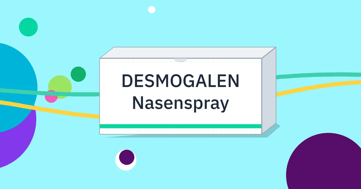 Symbolbild: Packung mit der Aufschrift DESMOGALEN Nasenspray (PZN 01072734) – Verfügbarkeit und Bezug in Apotheken in Frankfurt am Main