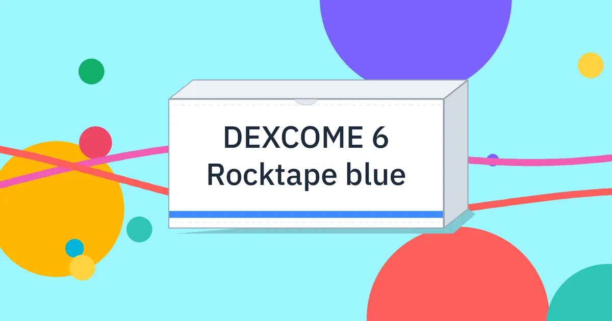 Symbolbild: Packung mit der Aufschrift DEXCOME 6 Rocktape blue (PZN 18019833) – Verfügbarkeit und Bezug in Apotheken in Frankfurt am Main