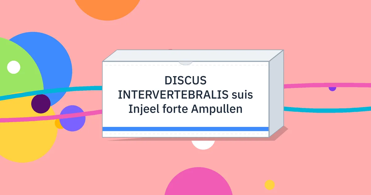 Symbolbild: Packung mit der Aufschrift DISCUS INTERVERTEBRALIS suis Injeel forte Ampullen (PZN 00290073) – Verfügbarkeit und Bezug in Apotheken in Frankfurt am Main